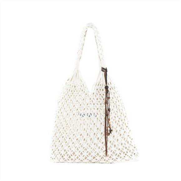 JADETRIBE | Bags | New Jadetribe Macrame Sac Charm Tote In Cream | Poshmark